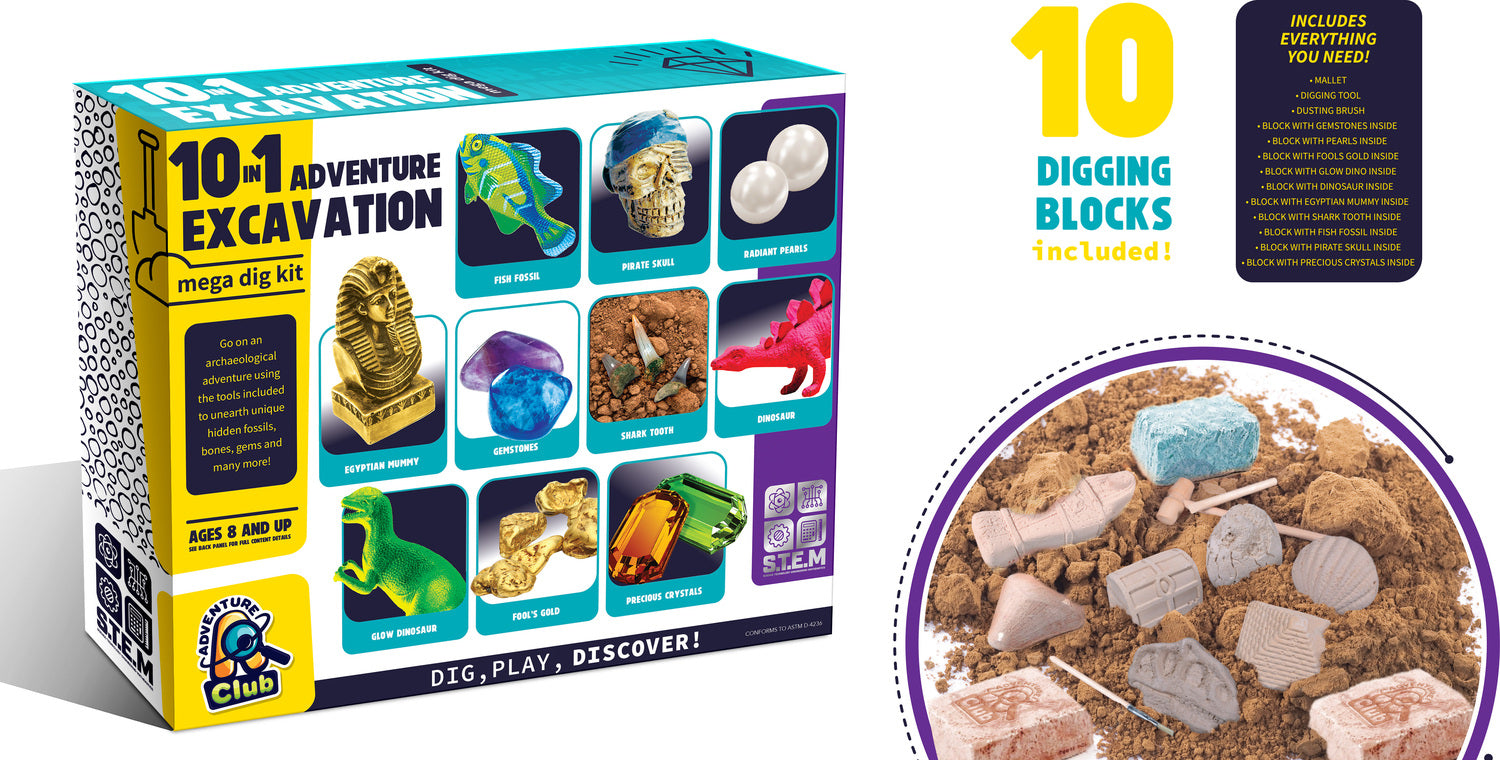 10 In 1 Treasure Excavation Kit The Toy Maven