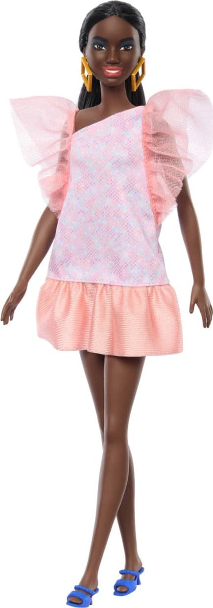 Barbie Fashionistas Doll #216 with Tall Body, Black Straight Hair & Pe ...