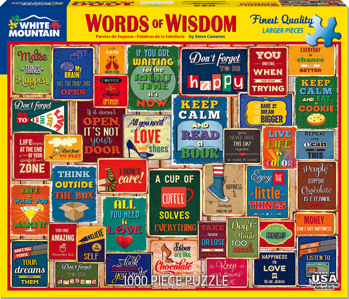 Words Of Wisdom - 1000 Piece - White Mountain Puzzles – The Toy Maven
